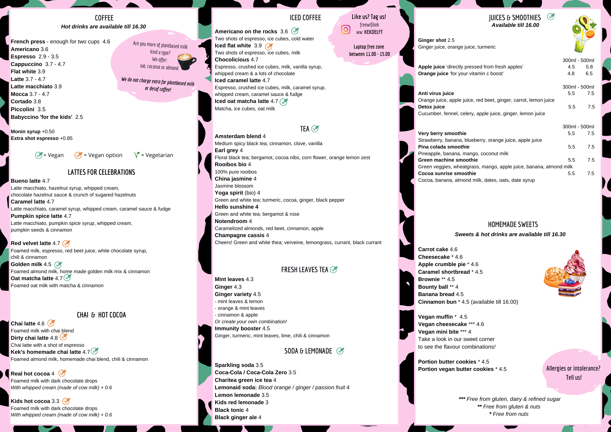 Menu – Kek Delft